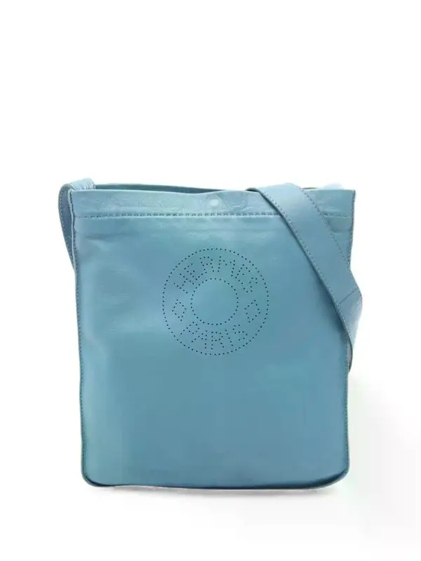 Hermès 2000s Perforated Logo Crossbody Bag - Blue