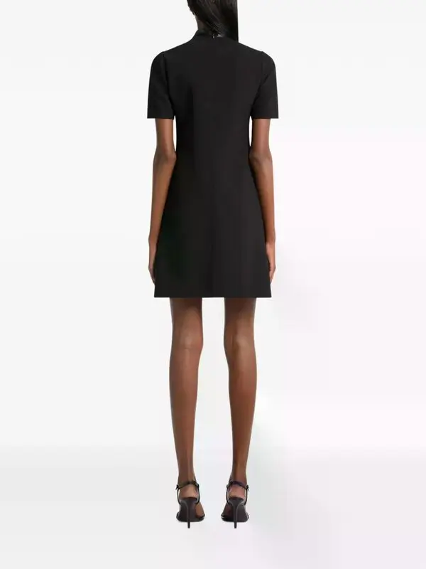 COURREGES A-line Mini Dress With Vinyl Collar - Black