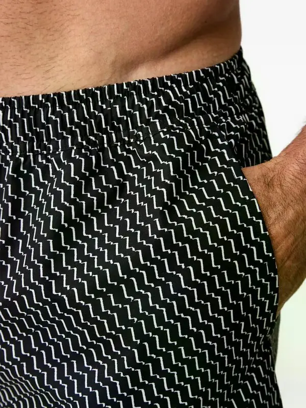 Marc O'polo Geometric-print Drawstring Swim Shorts - Black