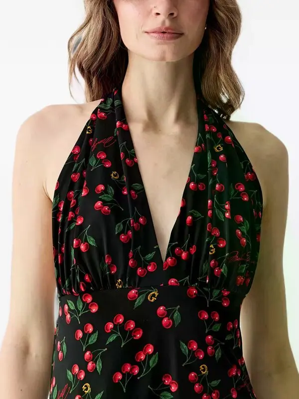 Guess Cherry-print Asymmetric-hem Mini Dress