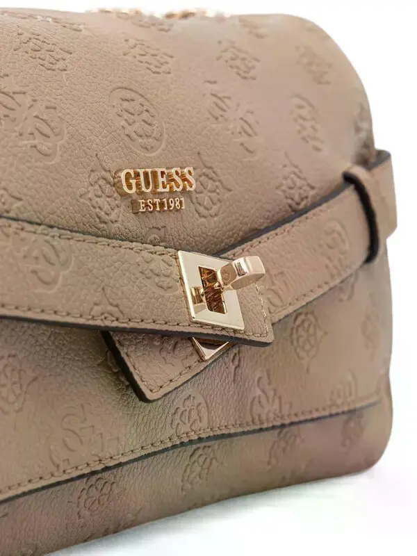 Guess Monogram-debossed Buckle-detail Shoulder Bag