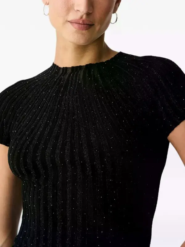 Guess Rhinestone-embellished Ribbed-knit T-shirt