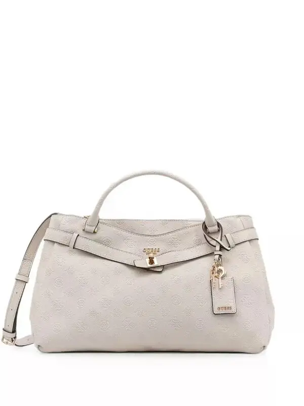 Guess Logo-embossed Padlock-detail Tote Bag - Neutrals