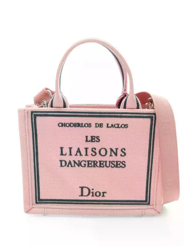 Dior 2010s Book Tote Canvas Tote Bag - Pink