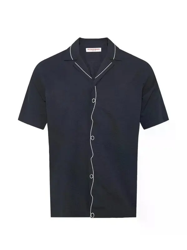 Orlebar Brown Maitan Border-embroidery Shirt - Blue