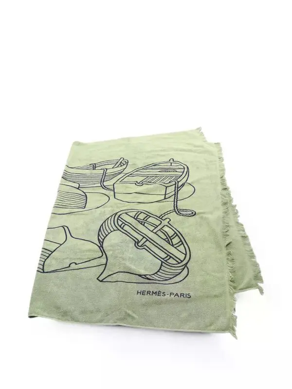 Hermès 2020s Yachting Thalassa Beach Towel - Green