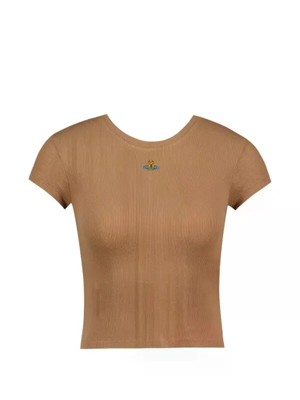 VIVIENNE WESTWOOD Baby Peru Orb-embroidered T-shirt - Neutrals