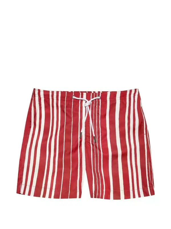 Orlebar Brown Bulldog Drawcord Stripe-print Swim Shorts - Red
