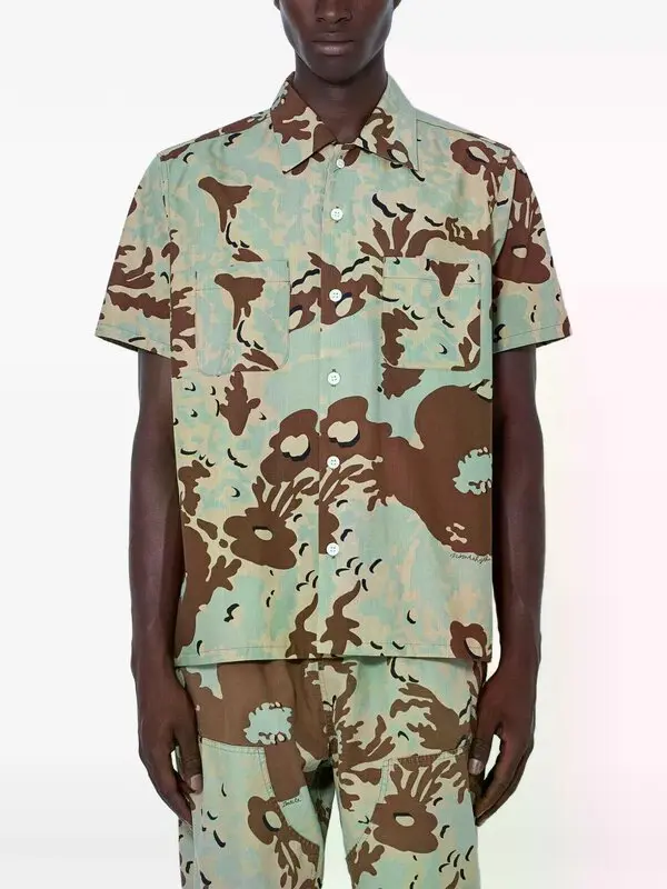NOMARHYTHM Camouflage-print Short-sleeve Shirt