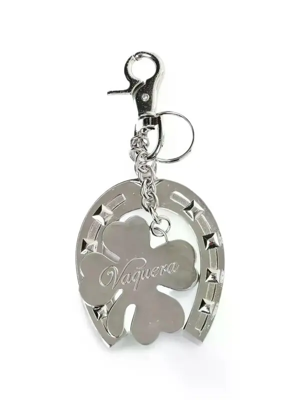 Vaquera Horseshoe Four-leaf Clover Keyring - Silver