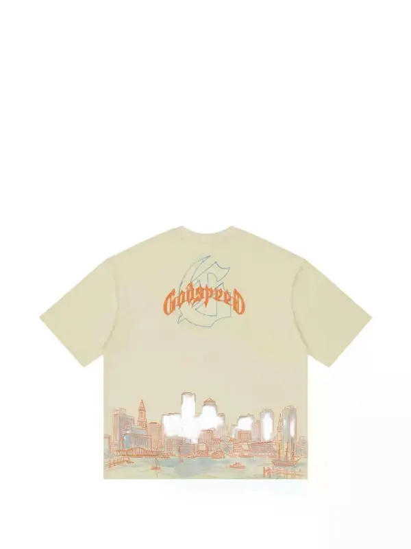 GODSPEED Boston Skyline Graphic-print T-shirt - Neutrals
