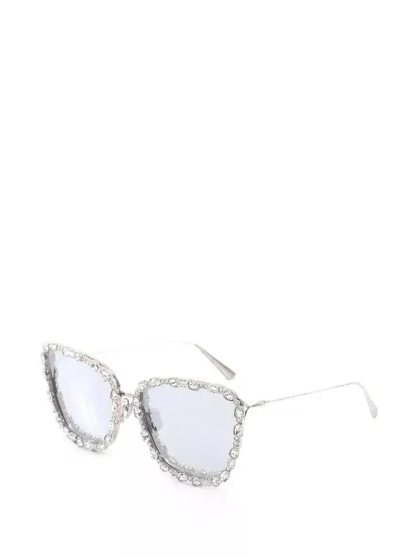 Dior 2010s Miss B2u Rhinestone Sunglasses - Silver