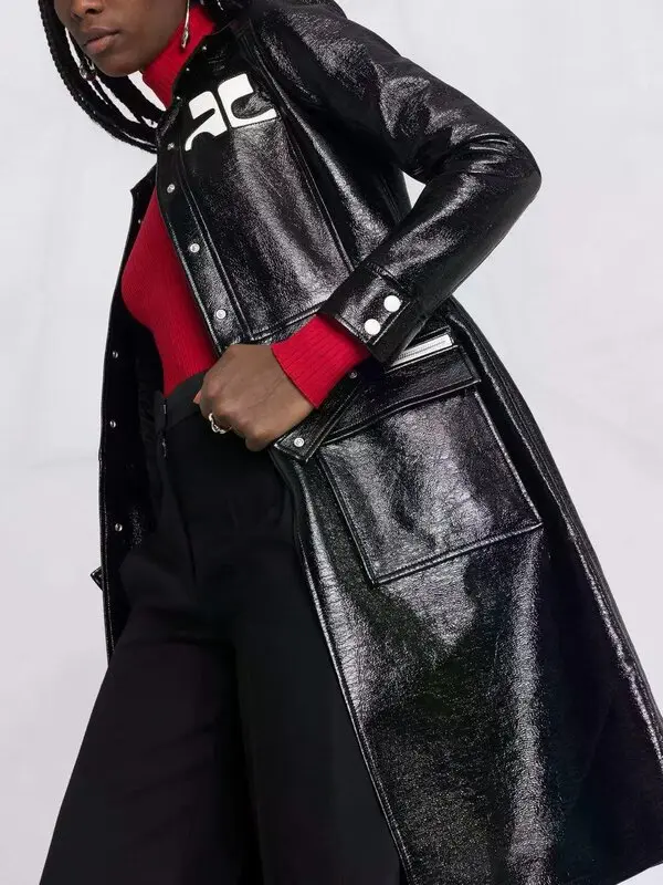 COURREGES Vinyl Logo Appliqué Trench Coat