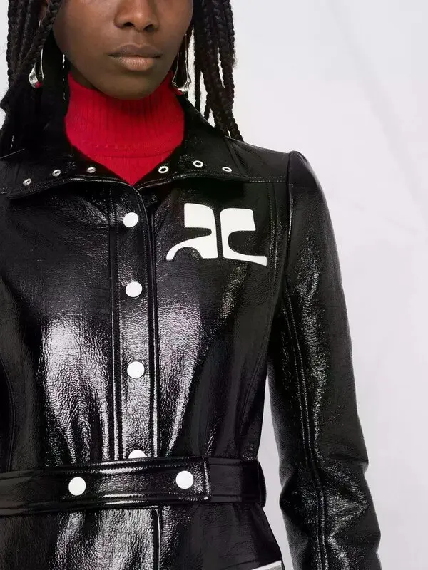 COURREGES Vinyl Logo Appliqué Trench Coat