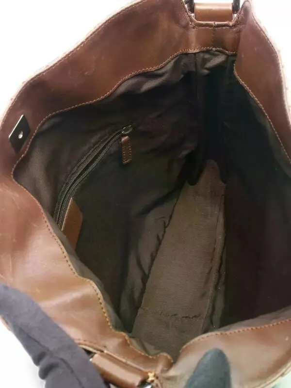 Gucci 2000s Bamboo Gg Supreme Tote Bag