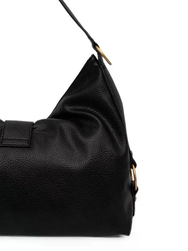 Guess Large Camden Logo-plaque Pebbled Shoulder Bag - Black