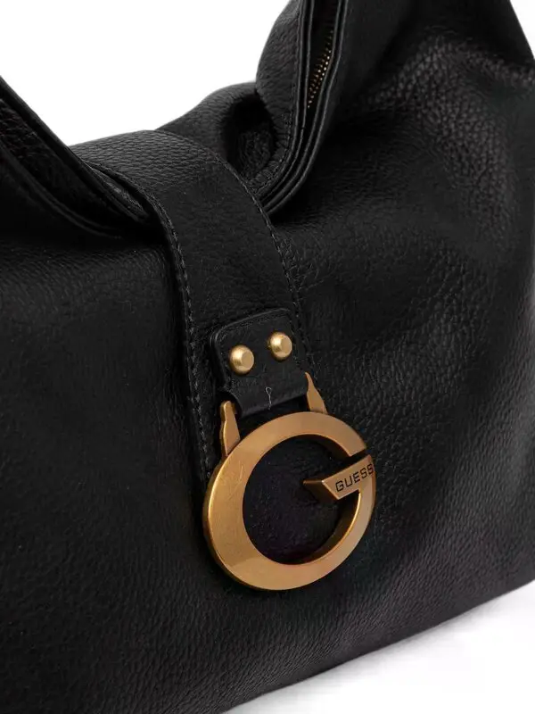 Guess Large Camden Logo-plaque Pebbled Shoulder Bag - Black