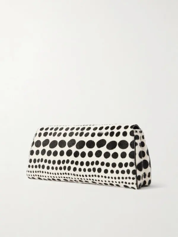 Khaite Audrey Polka-dot Calf Hair Clutch Bag - Black