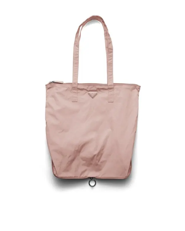 Prada Saffiano Leather Pendant With Re-nylon Tote Bag - Peach