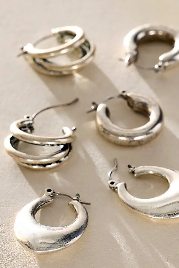 Free People Everyday Hoops - Silver
