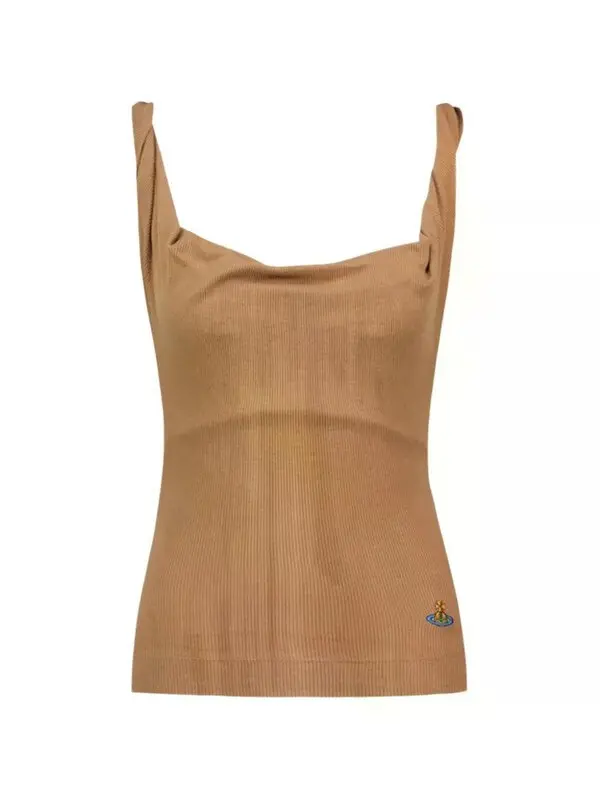 VIVIENNE WESTWOOD Anna Ribbed-knit Top - Neutrals