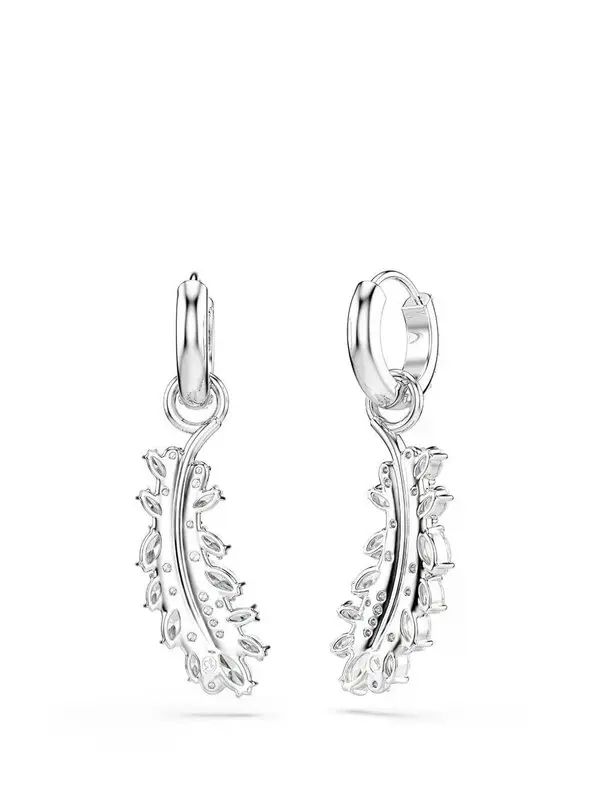 SWAROVSKI Crystal-embellished Leaf-pendant Earrings - Silver