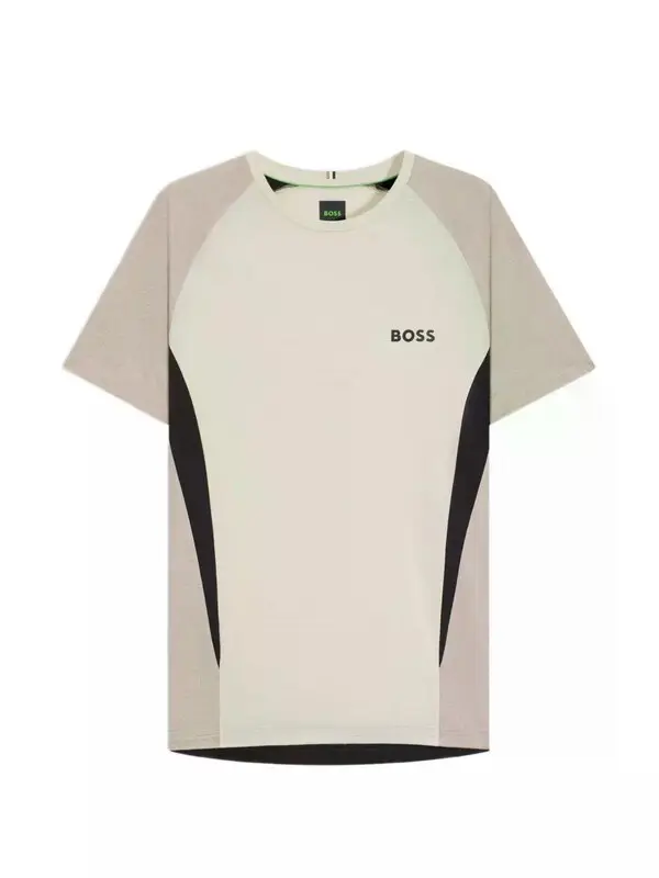 BOSS Panelled Short Sleeve T-shirt - Neutrals