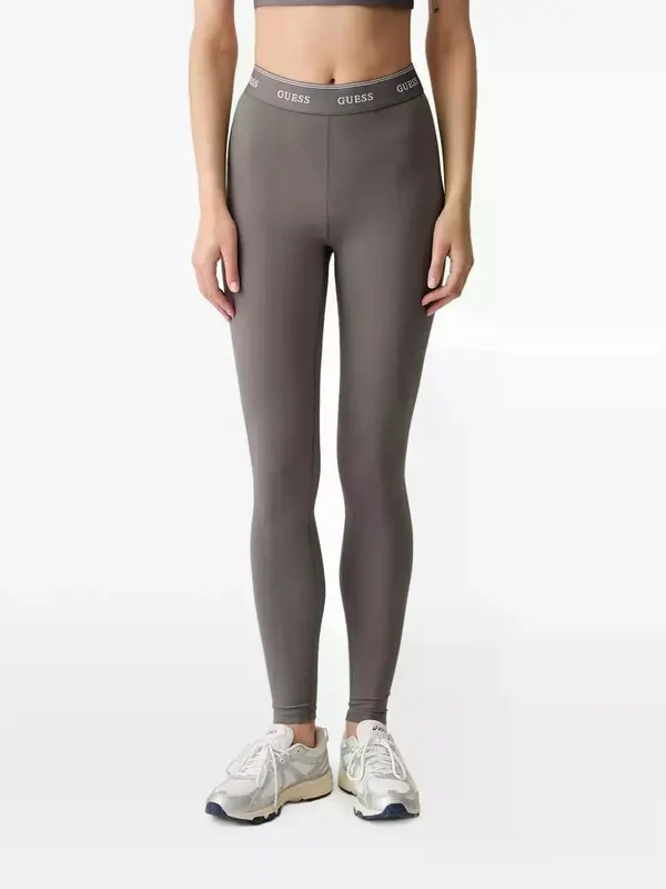 Guess Logo-waistband Leggings - Grey