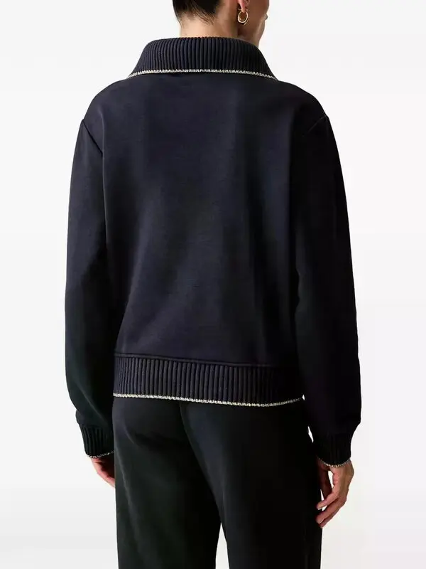 Guess Embroidered Logo Jumper With Ribbed Collar