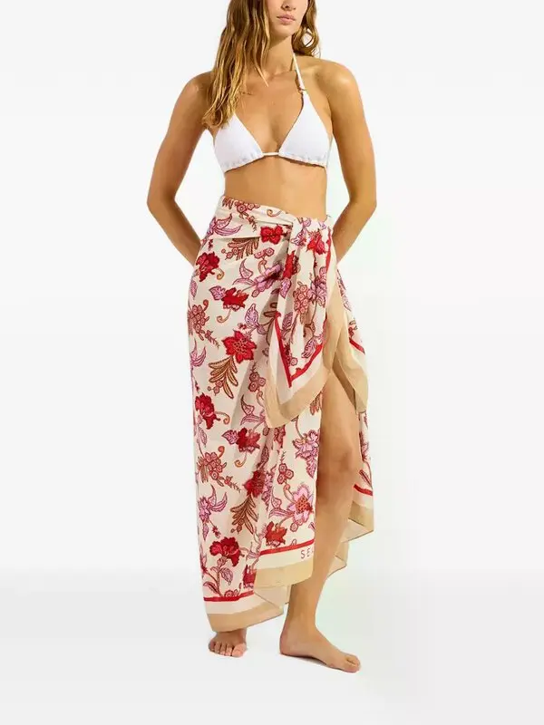 Seafolly Floral-print Sarong - Neutrals