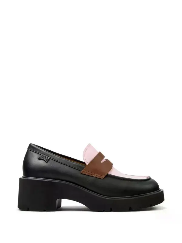 Camper Milah Twins Leather Loafers - Black