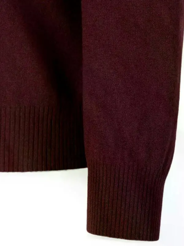 Canali Long-sleeve Polo Sweater - Red
