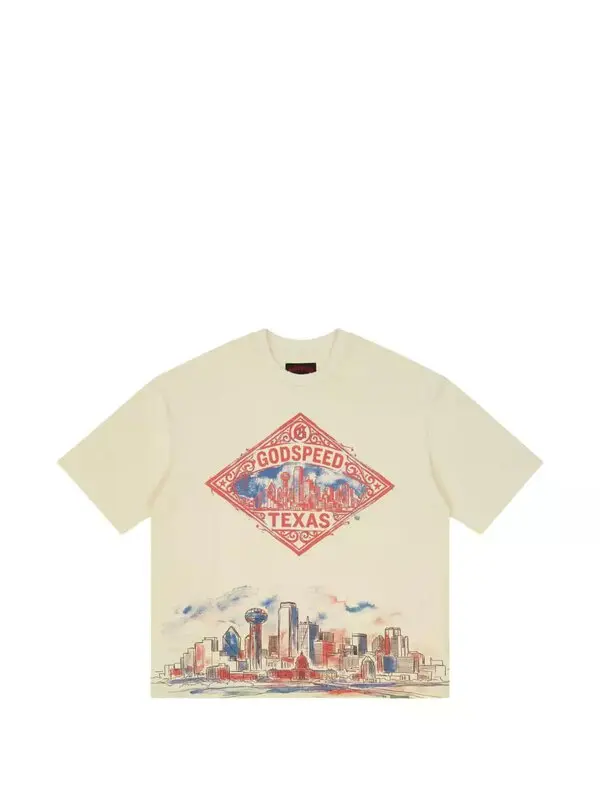 GODSPEED Texas Skyline Graphic-print T-shirt - Neutrals