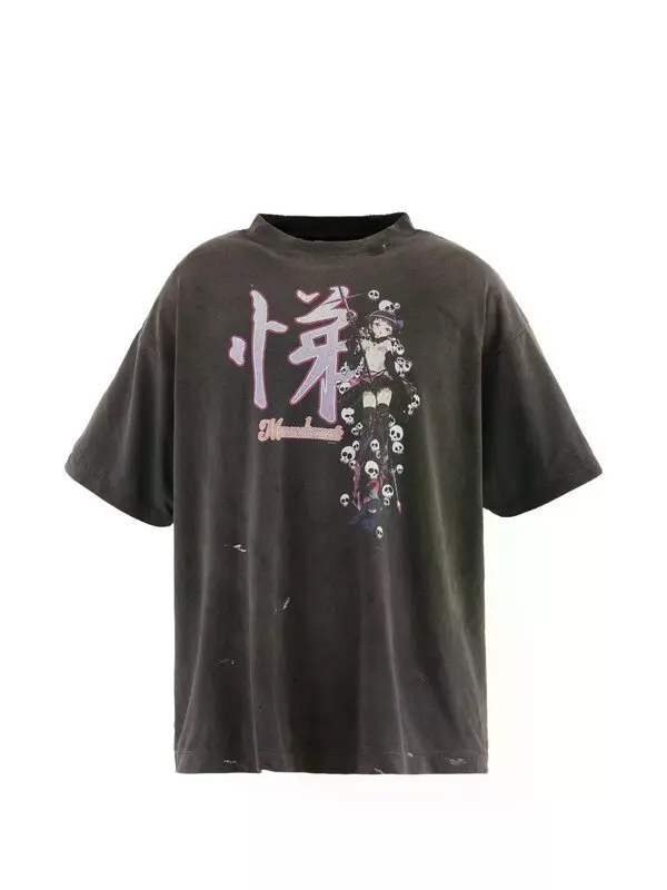 TAKASHI MURAKAMI X Yuta Hosokawa Mononoke Made Graphic-print Distressed T-shirt - Black