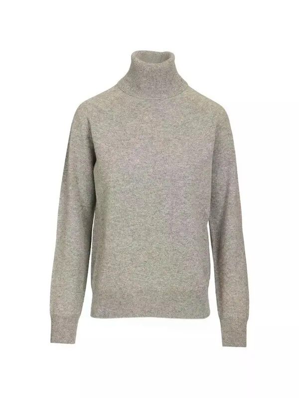 Emporio Armani Logo-embroidered Roll-neck Sweater - Grey