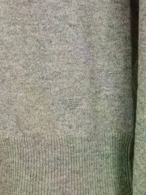 Emporio Armani Logo-embroidered Cashmere Roll-neck Sweater
