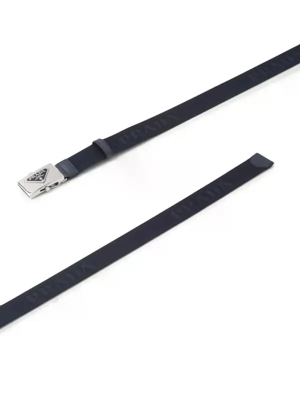 Prada Triangle-logo Woven Belt