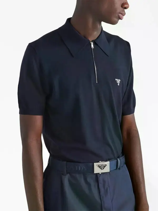 Prada Triangle-logo Woven Belt