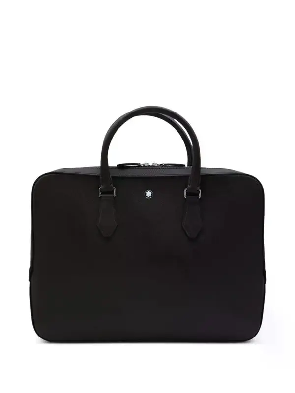 Montblanc Crosshatch-leather Briefcase - Brown