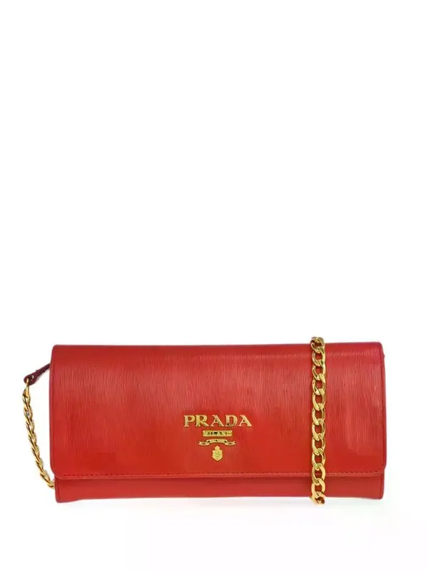 Prada 1990-2000s Wallet On Chain Shoulder Bag - Red