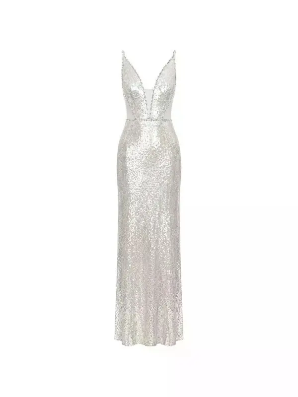 Jenny Packham Amara Maxi Dress - Silver