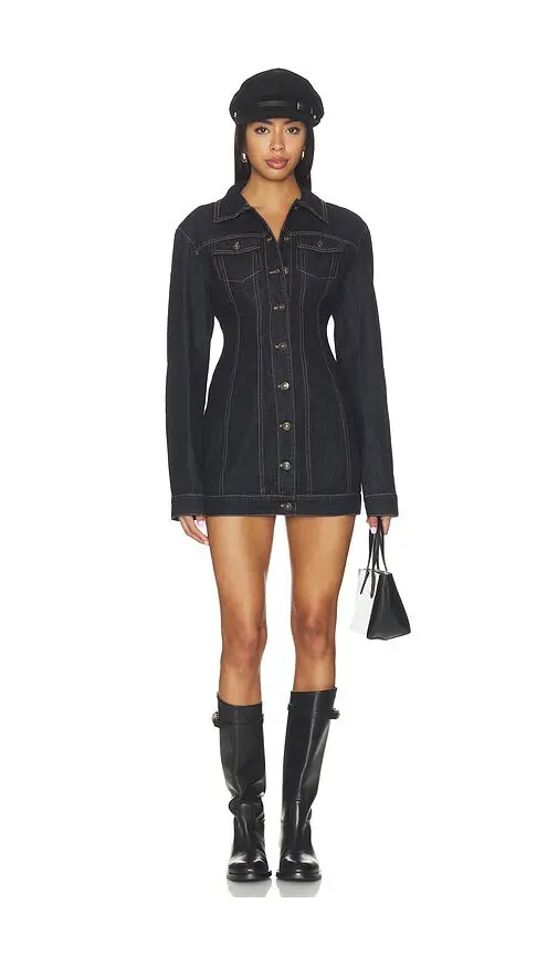 Lioness Rider Denim Mini Dress In . Also - Blue