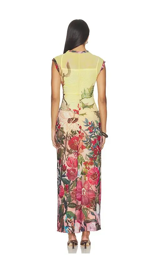 LA FUORI Botanical Symphony Printed Bodycon Dress In . Also