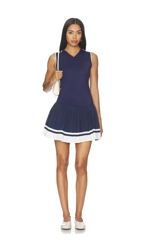 NUBYEN Gordes Polo Neck Tennis Skort Dress In . Also - Navy