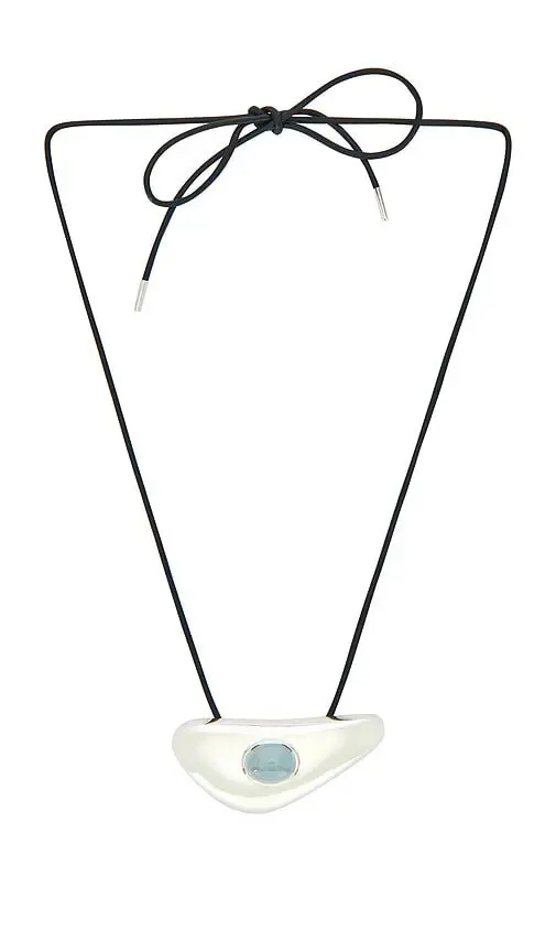 LOREN STEWART Modernist Cord Pendant Necklace - Metallic Silver