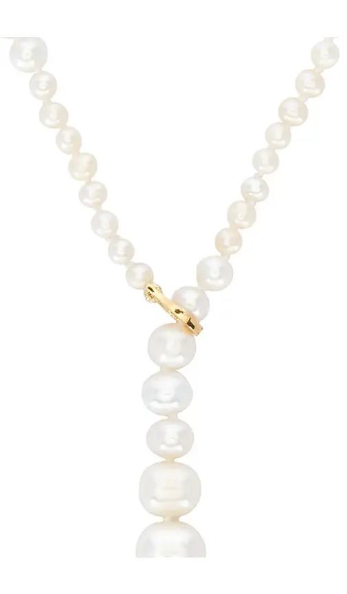 LOREN STEWART Poet Lariat Necklace In Yellow Gold And Tourmaline