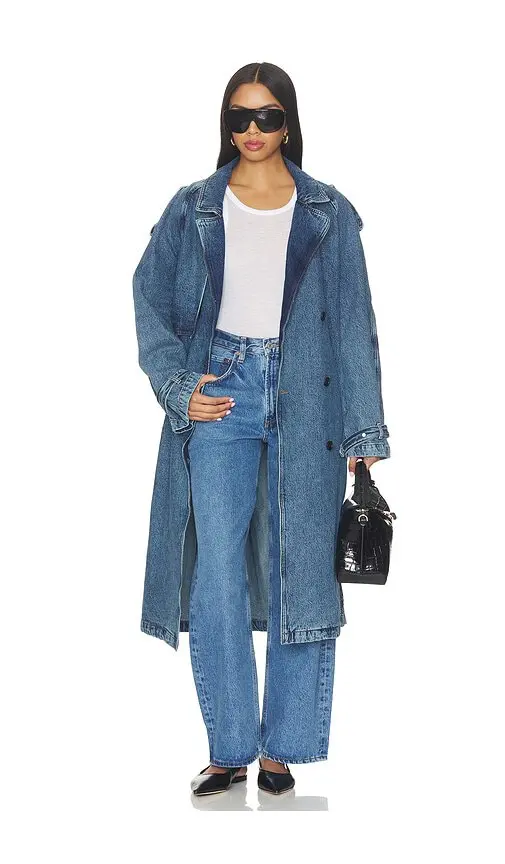 ANINE BING Rickie Maxi Trench In . Also - Blue