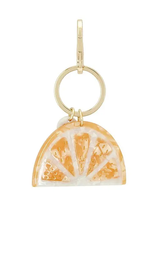SOLAR ECLIPSE Hand-painted Citrus Slice Bag Charm + Keychain