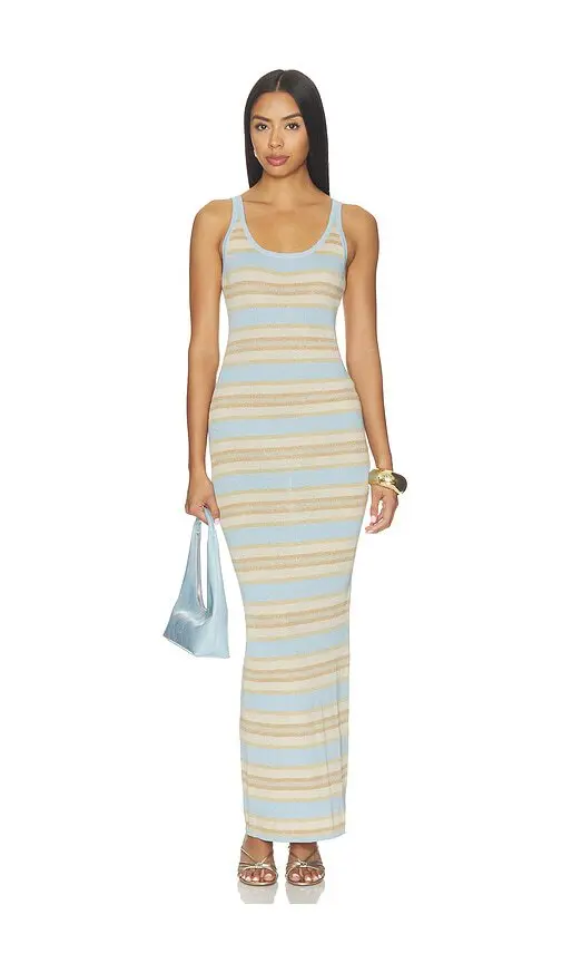 SNDYS. Malina Shimmer Maxi Dress In . Also - Blue