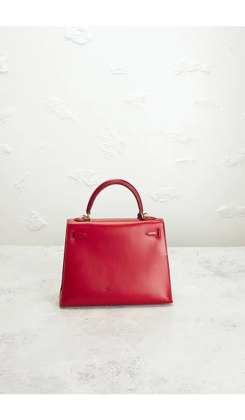 FWRD RENEW Hermes Box Kelly 25 Handbag - Red